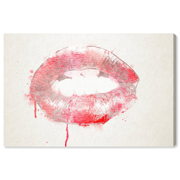 Trinx Dhia Bite My Lips On Canvas Print Wayfair